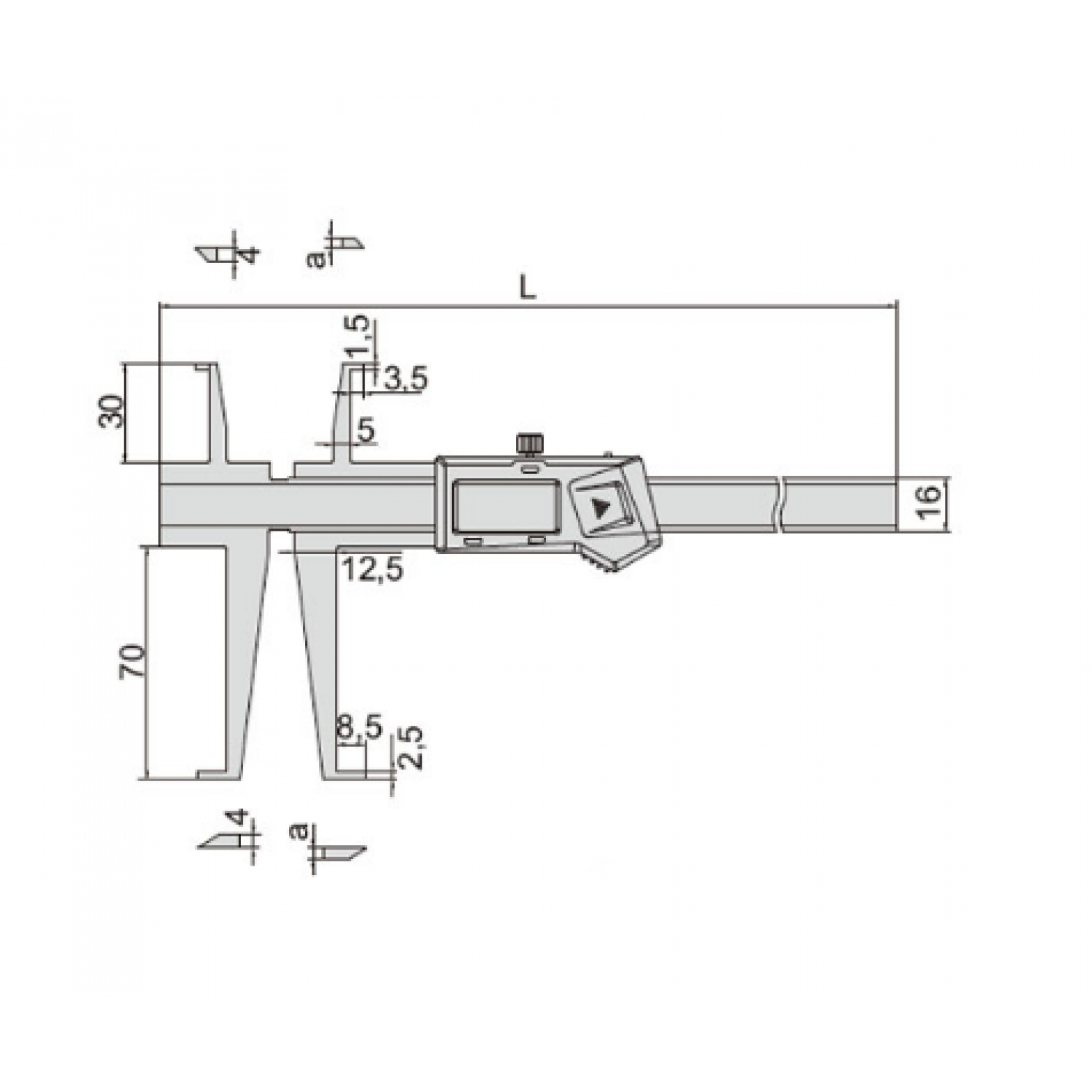 Insize Dijital İç Kanal Kumpası / 1176-150