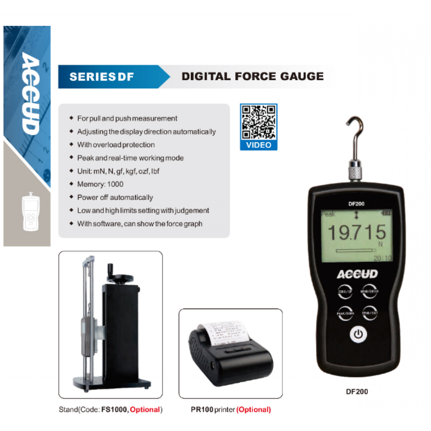 Accud Dijital Dinamometre/DF 200